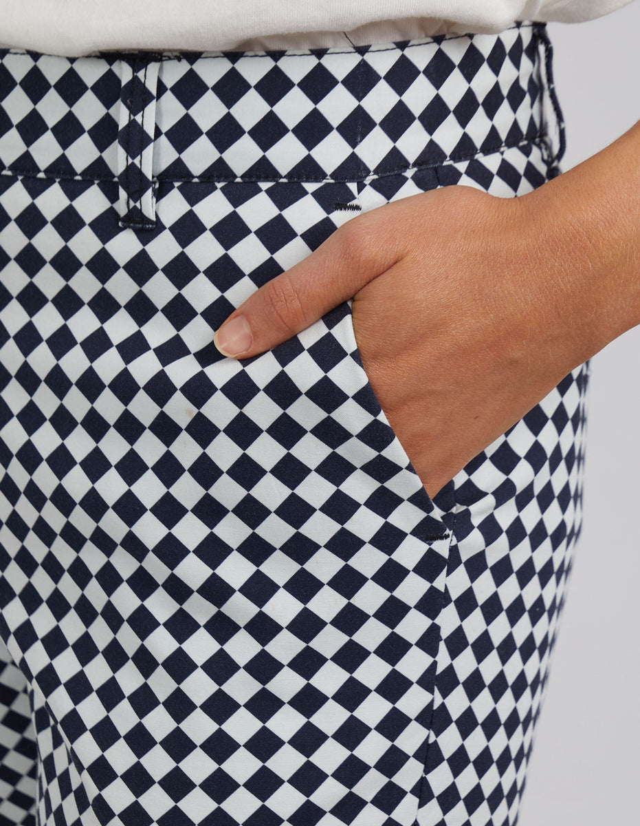 Zest Pant - Navy Checkerboard – Sustainable Soul - Black Rock
