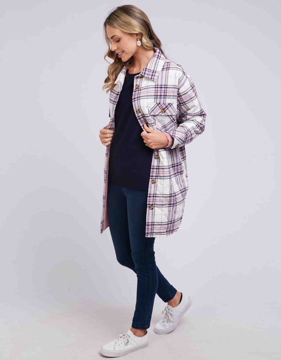 Aster Check Shacket - White/Pink/Blue Check – Sustainable Soul - Black Rock